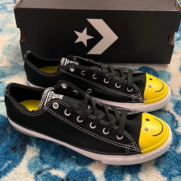 Converse | Shoes | Converse Low Top Smiley Smile Face Black Yellow ...